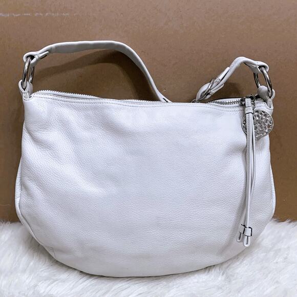 Coach | Bags | Coach Large White Supple Leather Ali North South Hobo ...